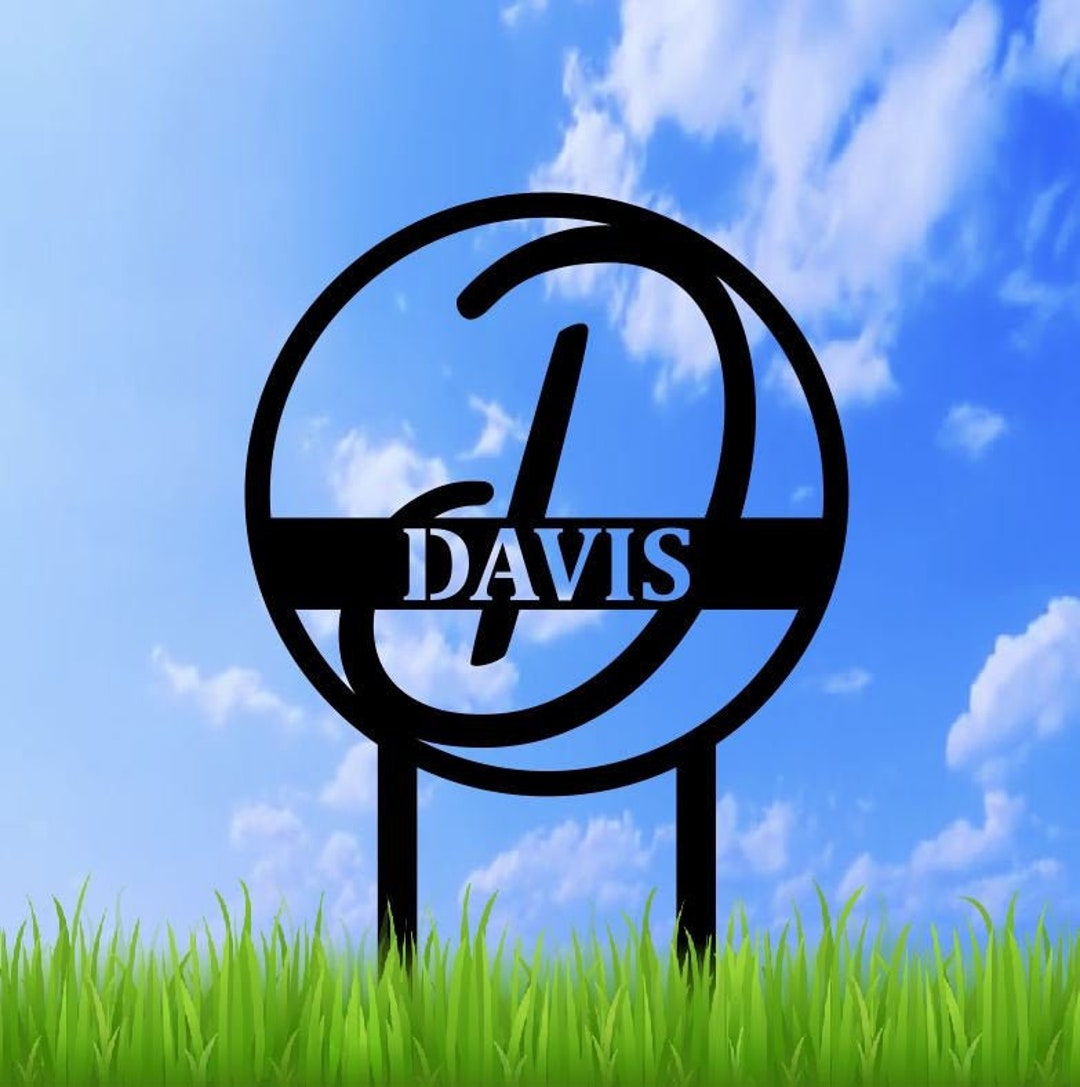 Family Name Stake Sign | Stake Monogram Metal Sign | Family Name Metal ...
