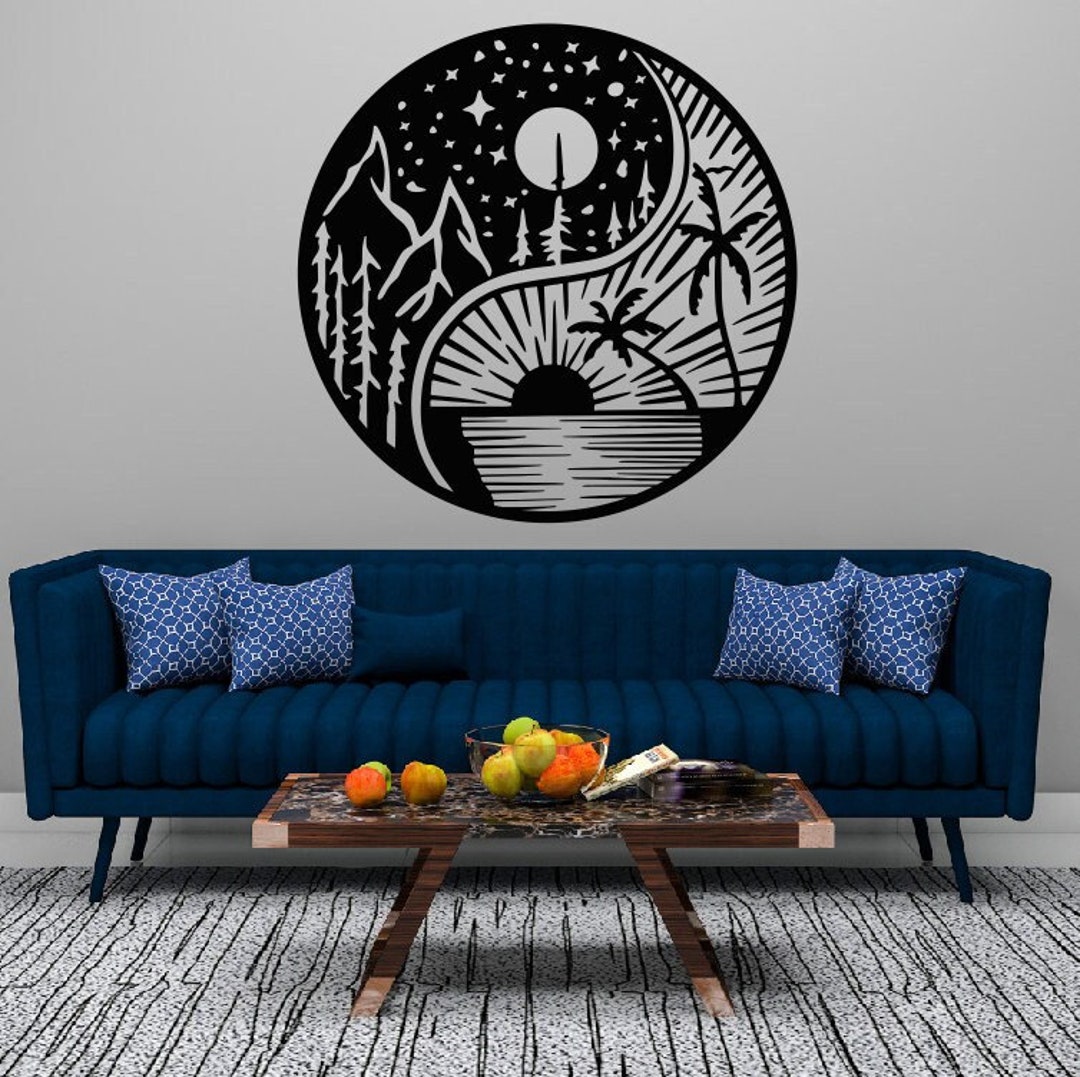 Yin & Yang Metal Art / Day and Night Metal Art / Metal Wall Art / Yin ...