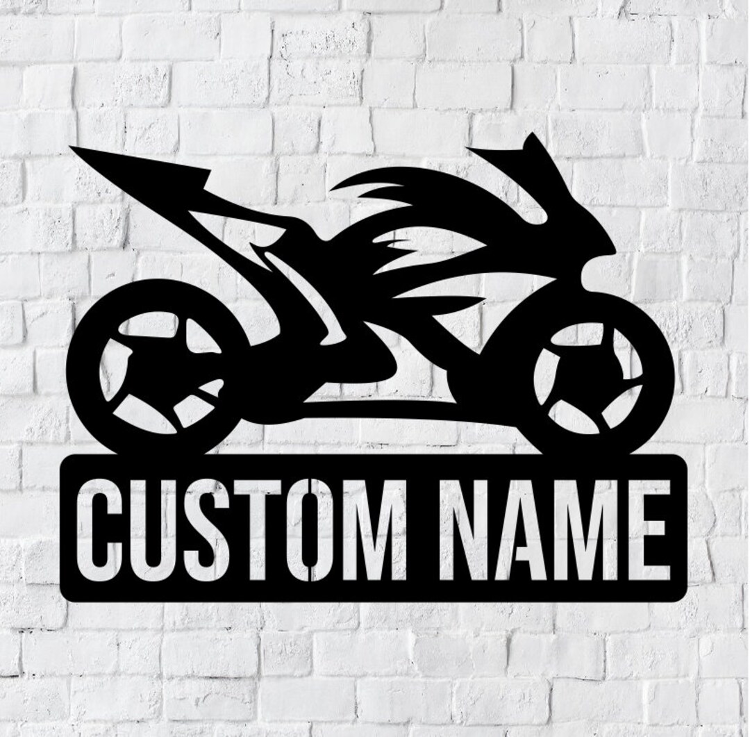 Personalized Metal Speed Bike Motorcycle Sign / Speedbike Wall Decor ...