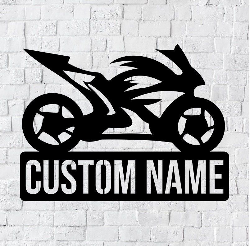 Personalized Metal Speed Bike Motorcycle Sign / Speedbike Wall | Etsy