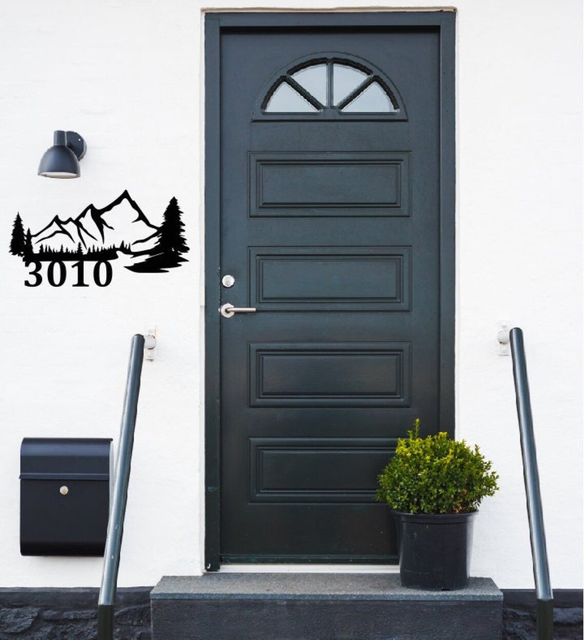 Metal Mountain House Number Sign | Mountain Address Sign | Modern ...