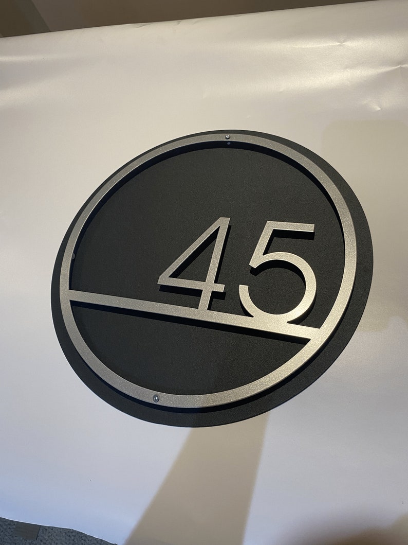 Circular Metal House Number Sign Dual Layered Address Sign - Etsy