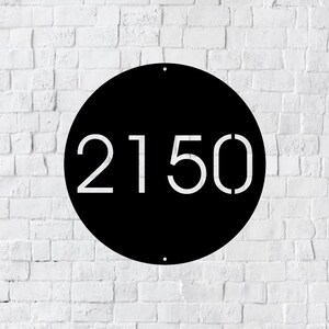 Circular Metal House Number Sign | Circle Address Sign | Modern Address ...