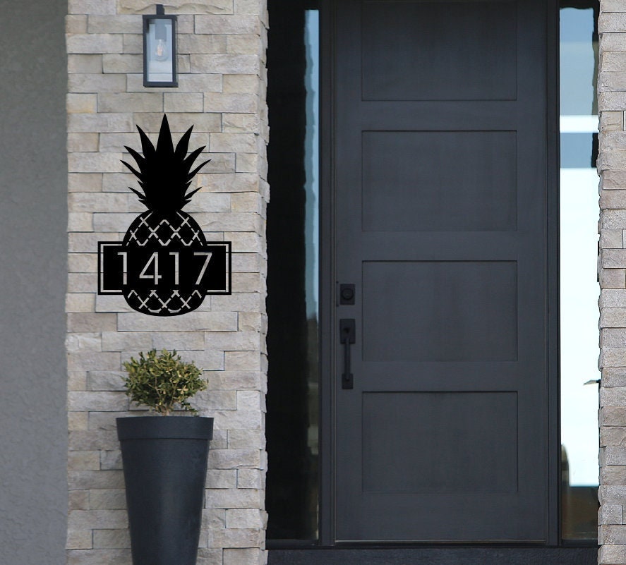 Metal Pineapple House Number Sign Pineapple Address Sign - Etsy