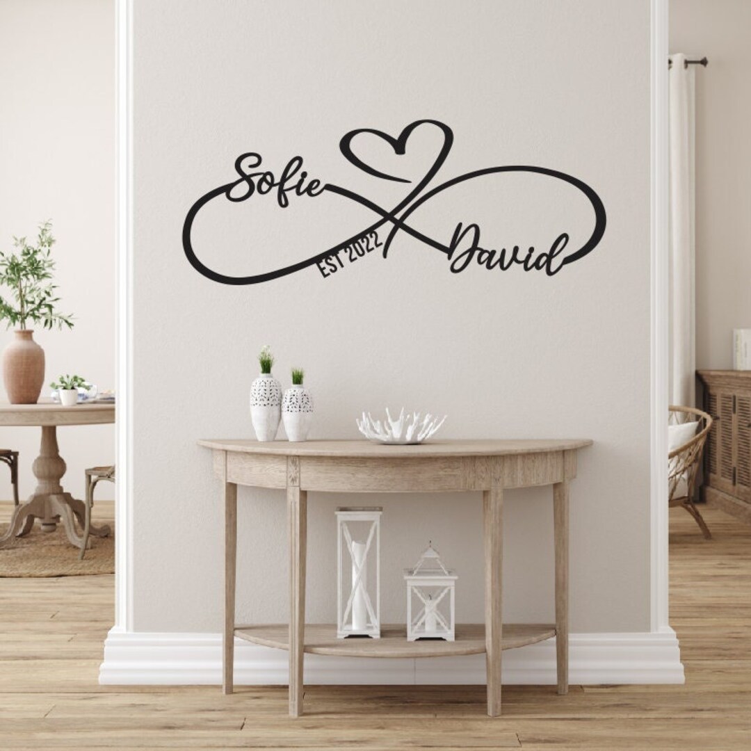 Personalized Infinity Heart Metal Sign | Custom Wedding Gift ...