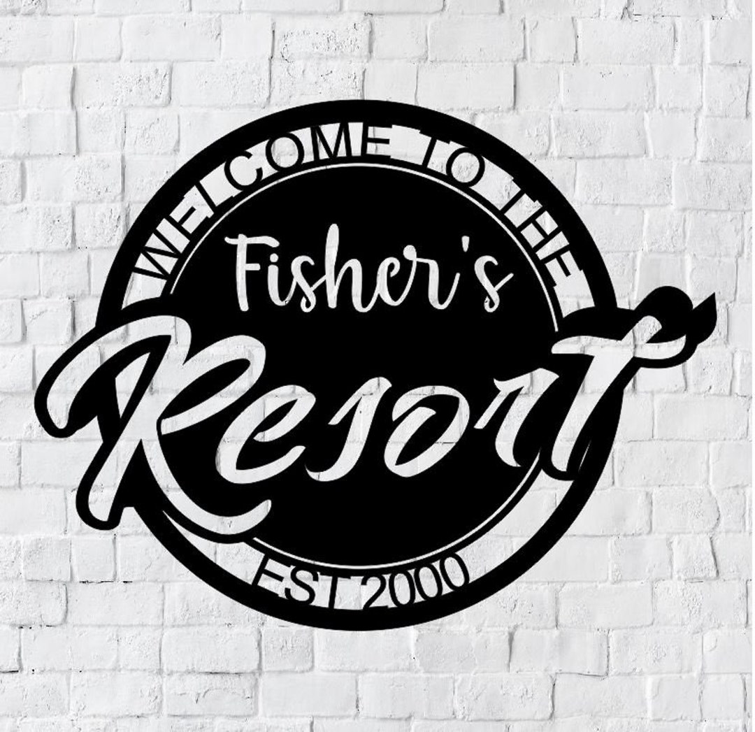 Personalized Family Name Resort Sign / Metal Wall Decor / Monogram Name ...