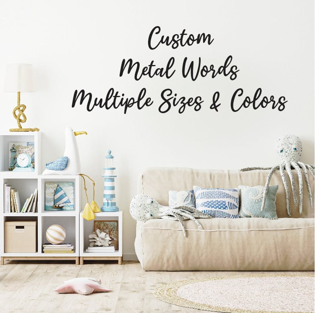 Custom Metal Words / Indoor & Outdoor Metal Words / Custom Cursive ...