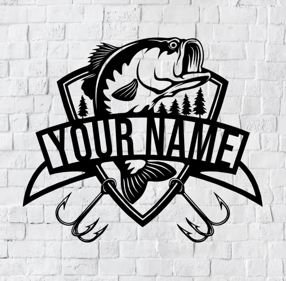 Personalized Fishing Metal Wall Art / Fishing Metal Sign / | Etsy