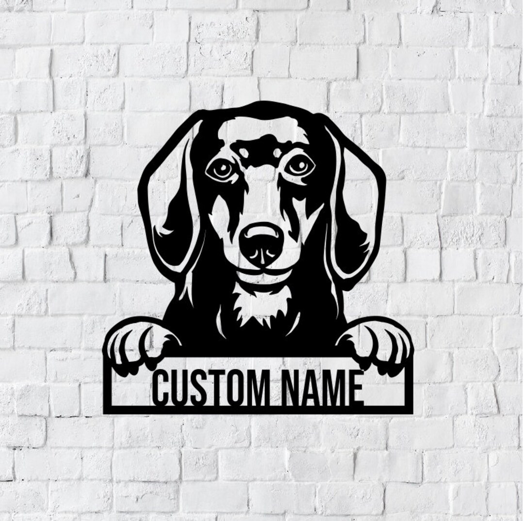 Custom Dachshund Dog Sign / Personalized Dachshund Puppy Wall Art / Dog ...