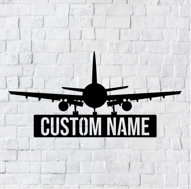 Personalized Airplane Name Metal Sign Airplane Housewarming | Etsy