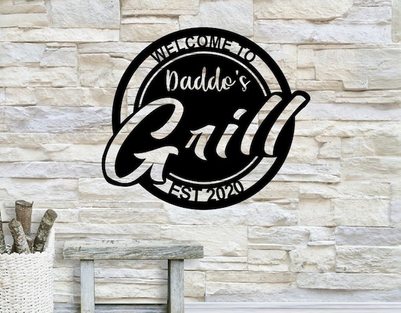 Personalized Backyard Grill Metal Sign / Grill Wall Decor / - Etsy