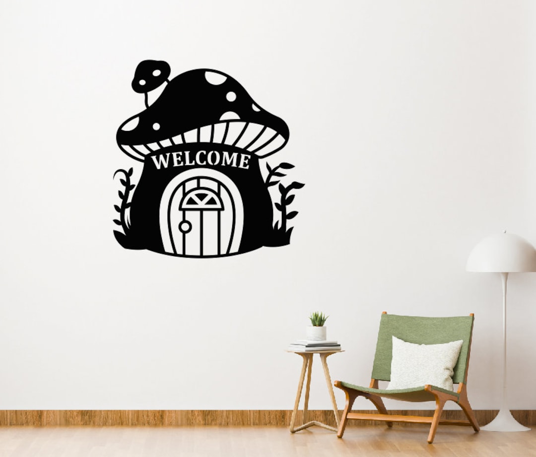 Mushroom Welcome Metal Home Decor / Mushroom Wall Art / Welcome Metal ...