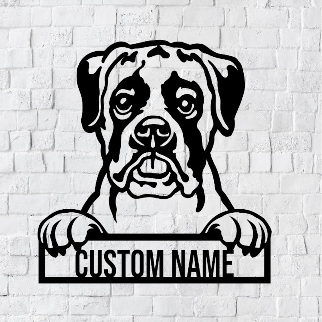 Custom Boxer Dog Sign / Personalized Boxer Puppy Wall Art / Dog Home ...