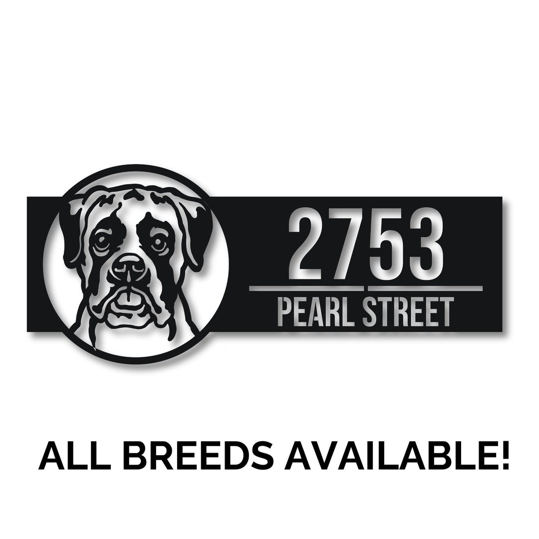 Dog Metal House Number Sign | Address Sign | Puppy Modern Address | Art ...