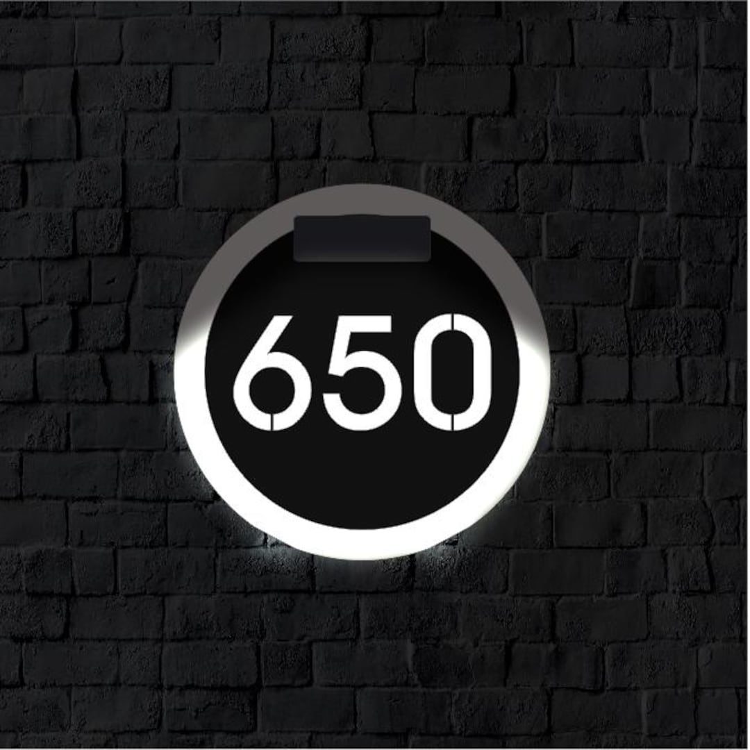 Solar LED Metal House Number Sign | Address Sign | Modern Address ...