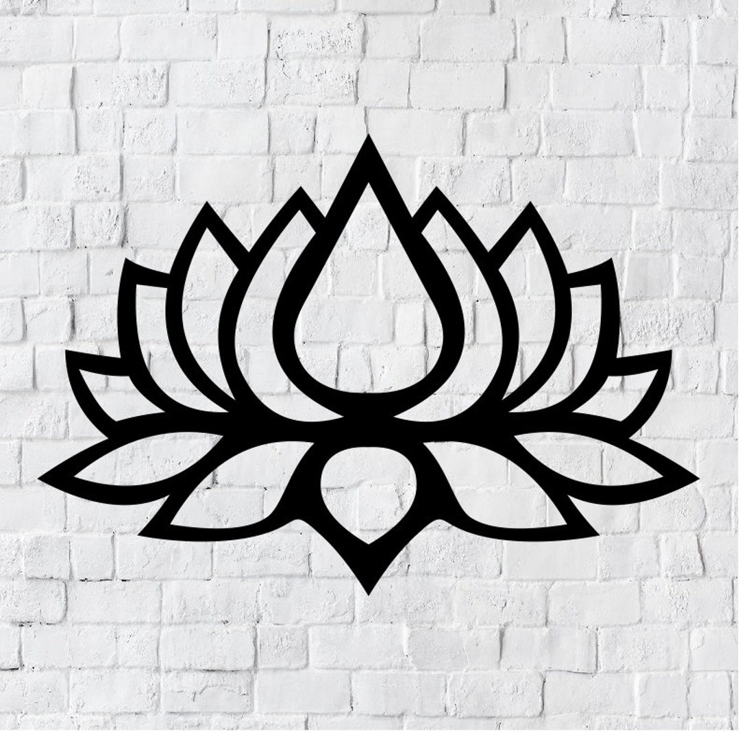 Lotus Flower Metal Sign / Metal Wall Decor / Lotus Flower Yoga Sign ...