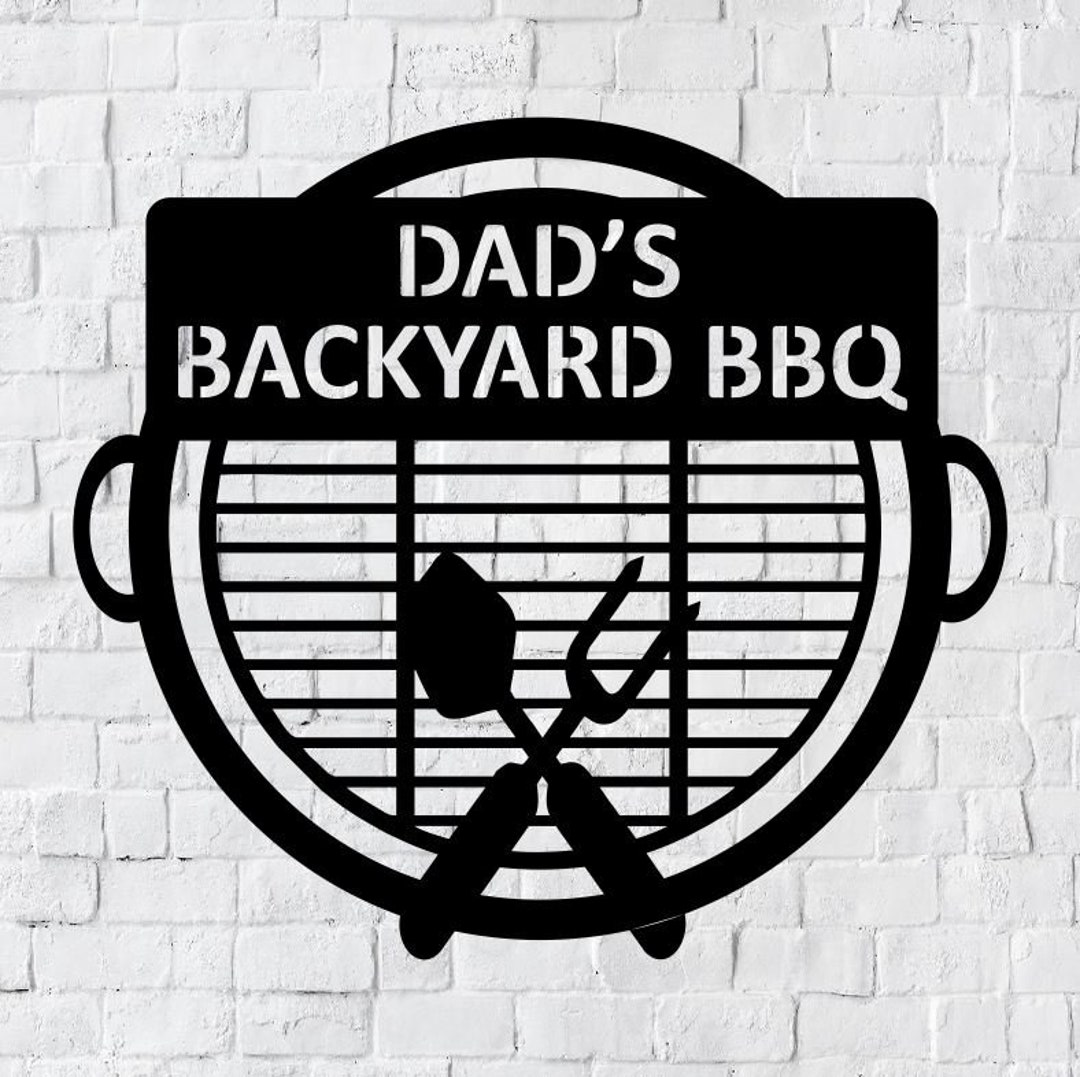 Personalized Backyard BBQ Metal Sign / Outdoor Wall Decor / Metal Wall ...