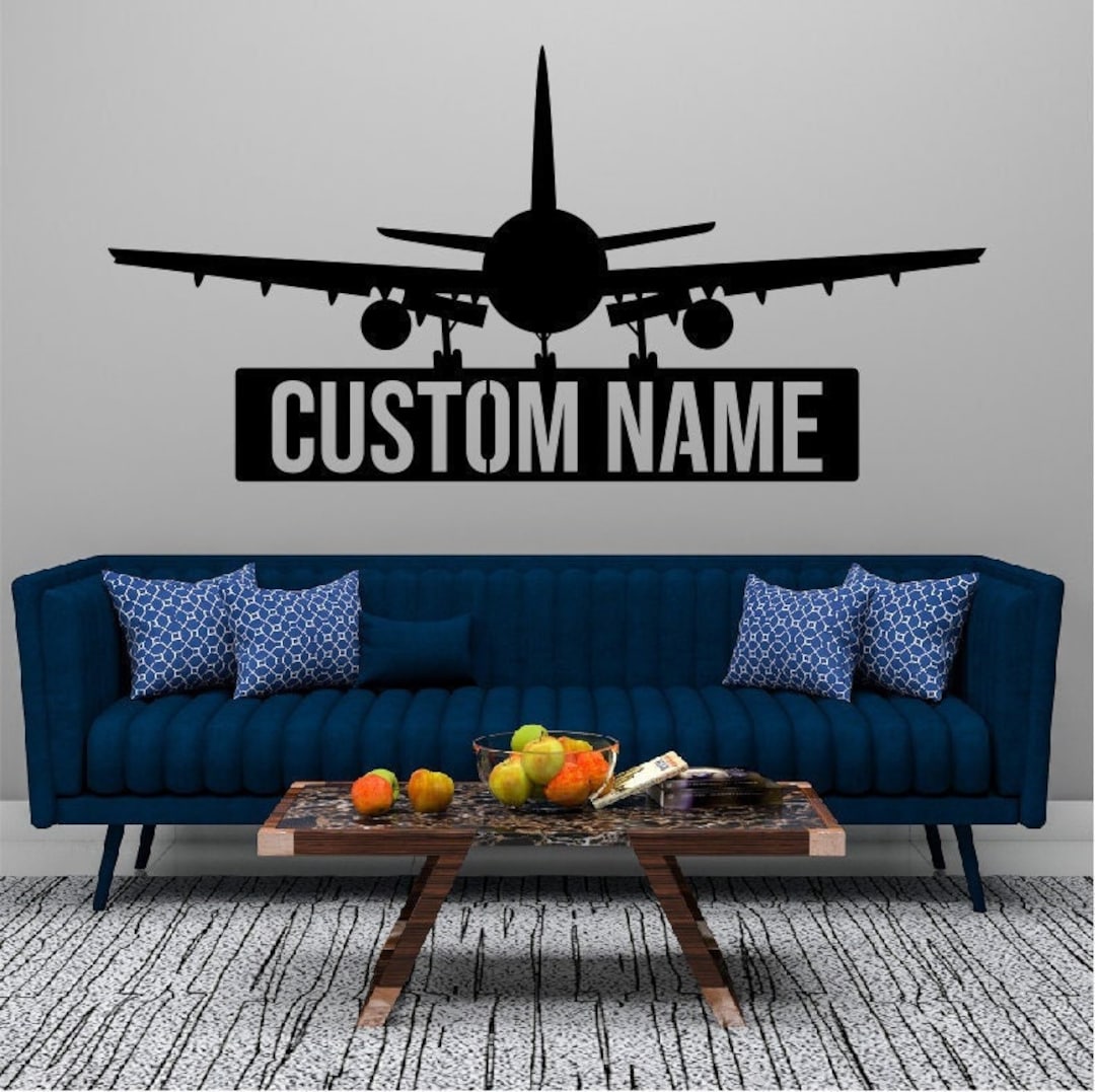 Personalized Airplane Name Metal Sign | Airplane Housewarming Gift ...