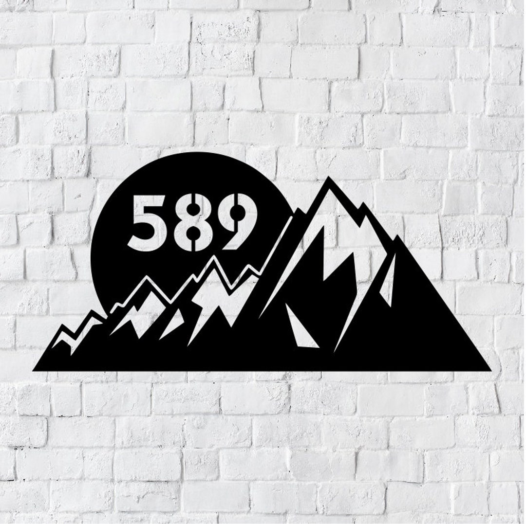 Metal Mountain House Number Sign | Mountain Address Sign | Modern ...