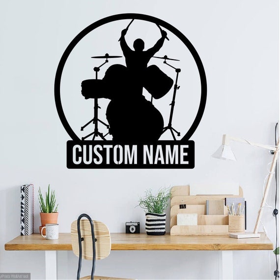 Personalized Metal Drummer Sign / Drumming Wall Decor / Metal | Etsy