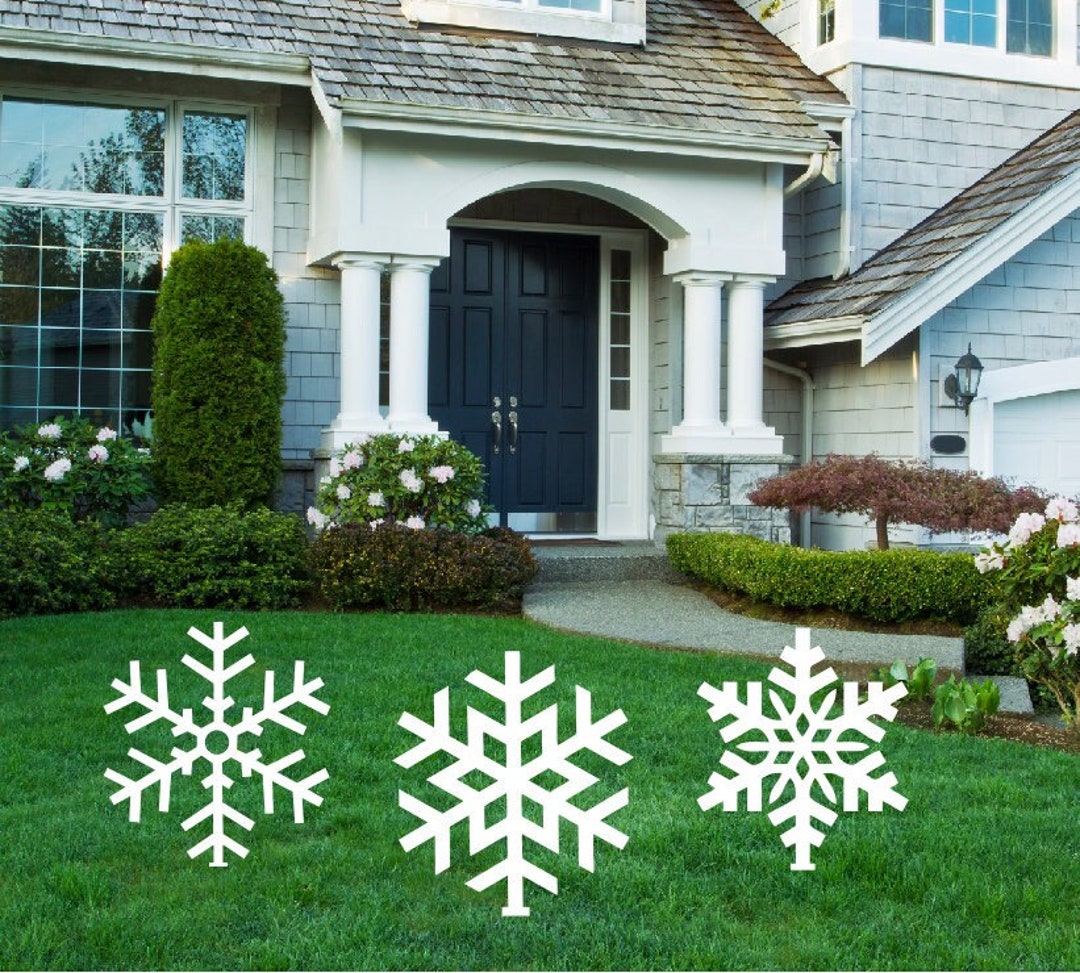 Christmas Snowflake Metal Stake Sign / Outdoor Christmas Decoration ...