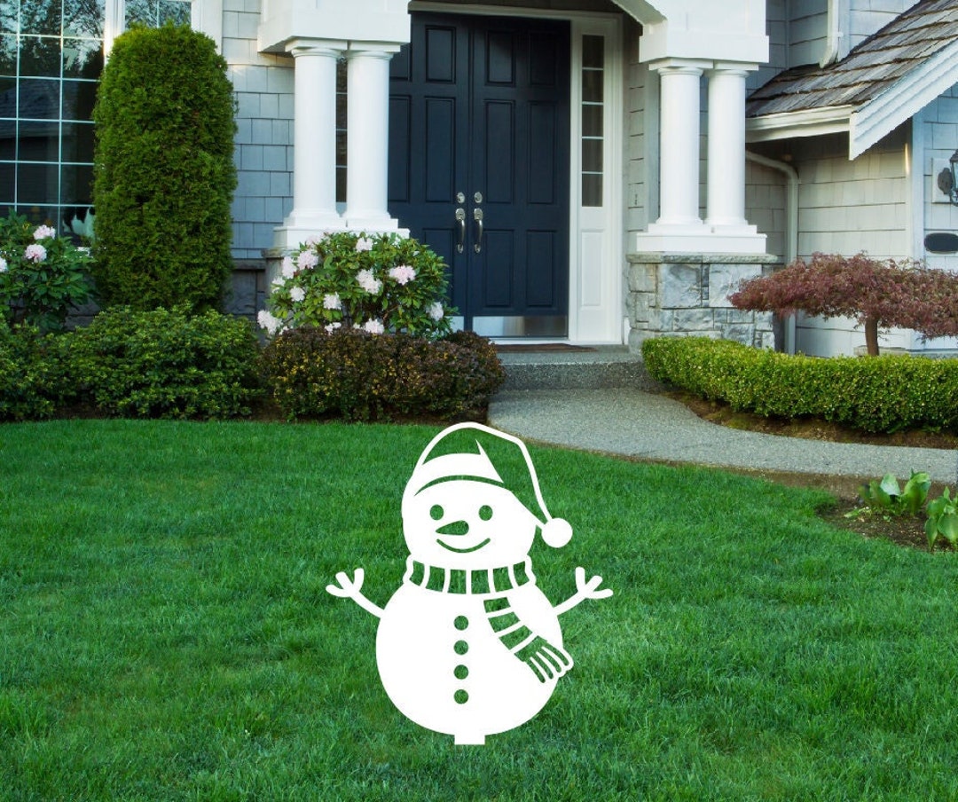 Christmas Snowman Metal Stake Sign / Outdoor Christmas Decoration ...