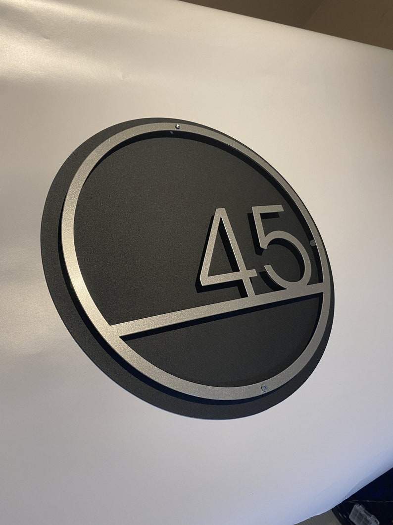 Circular Metal House Number Sign Dual Layered Address Sign - Etsy