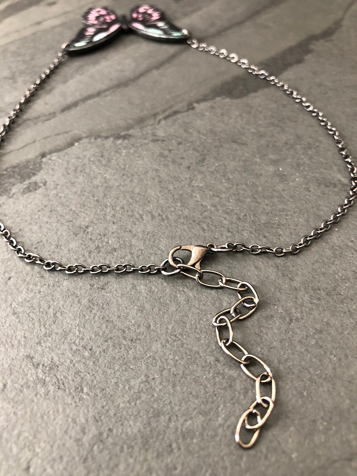 Pink Butterfly Choker Necklace / Butterfly Necklace Butterfly - Etsy