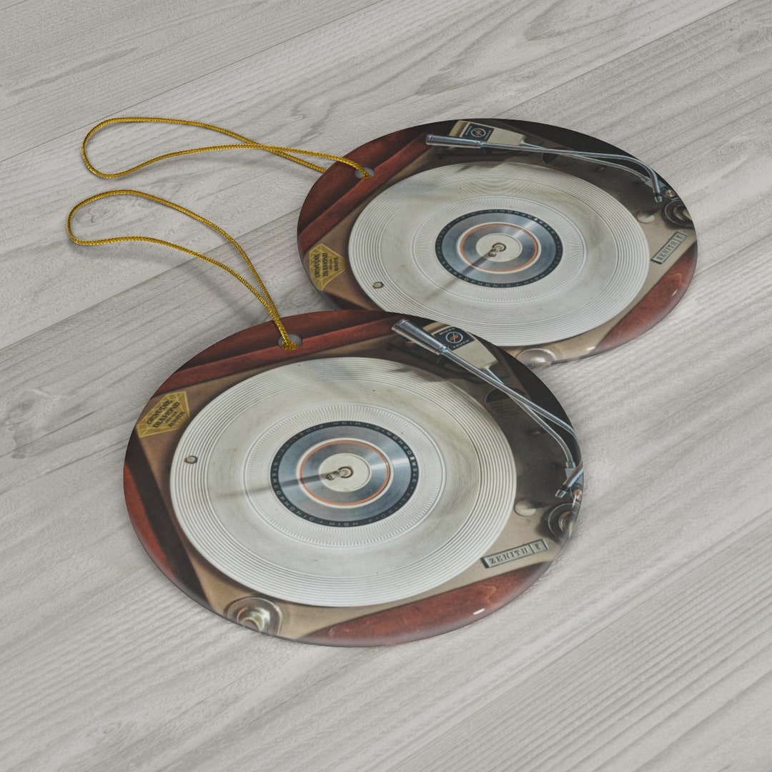 Record Player Ceramic Ornament, Christmas Ornament, Christmas Tree ...