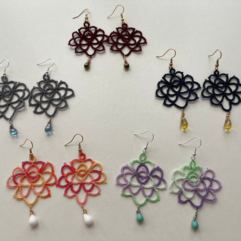 Tatted Earrings - Etsy