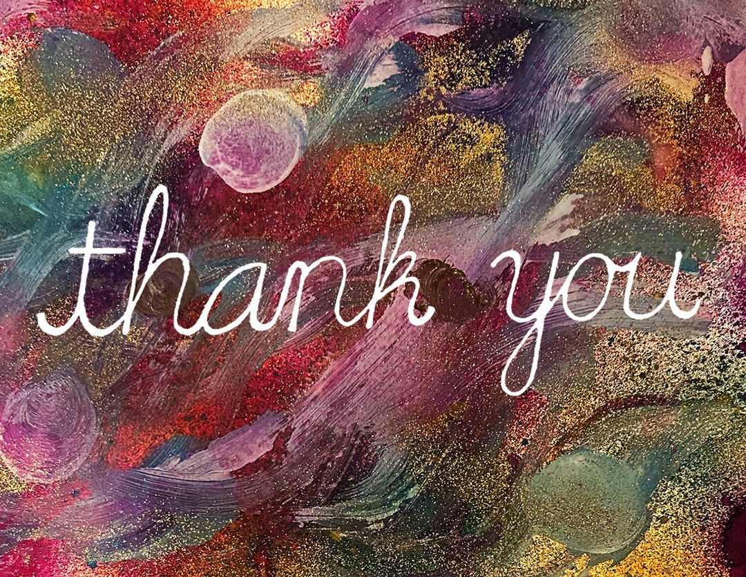 Galaxy Splatter Thank You Note Digital Download Pink Gold White Red ...