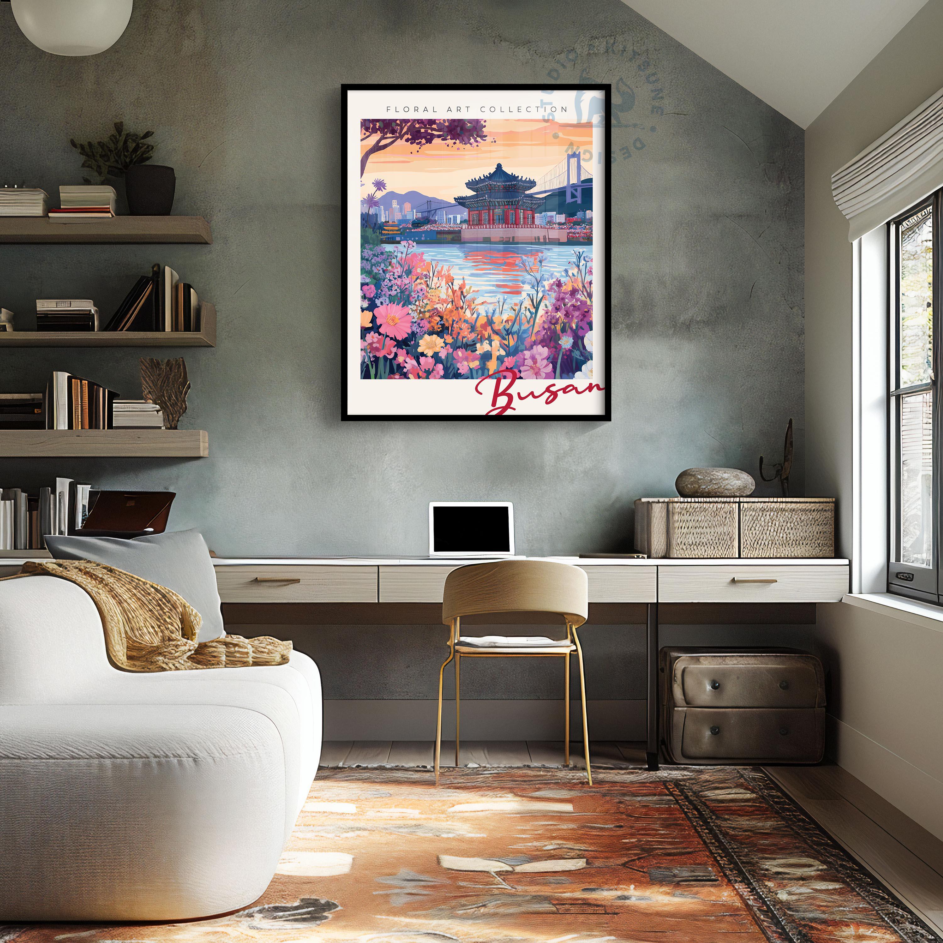 Busan Temple Sunset Print: Korean Coastal Art (digital Download) - Etsy