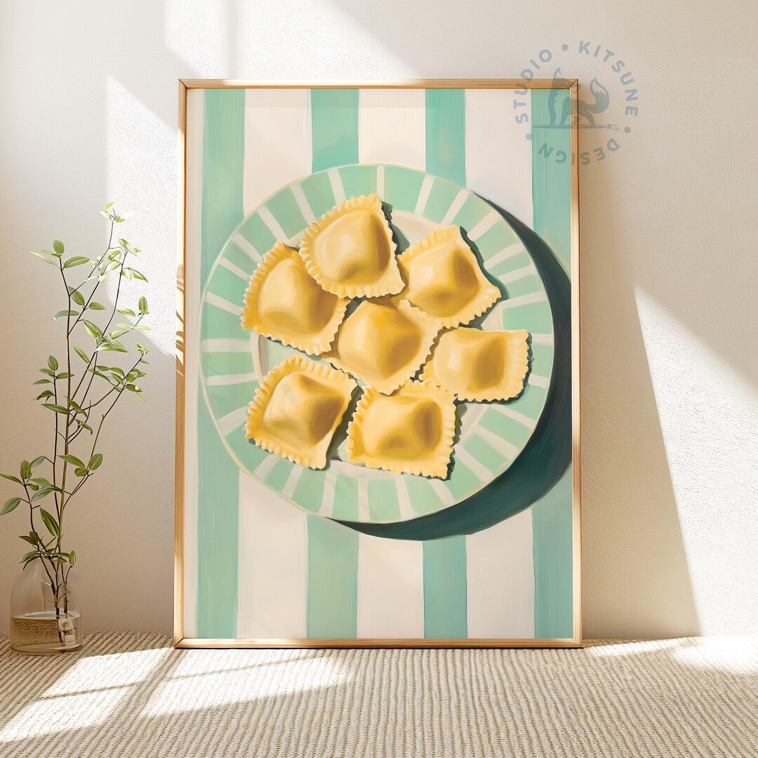 Summer Ravioli Wall Art Printable, Vintage Italian Food Poster, Pasta ...