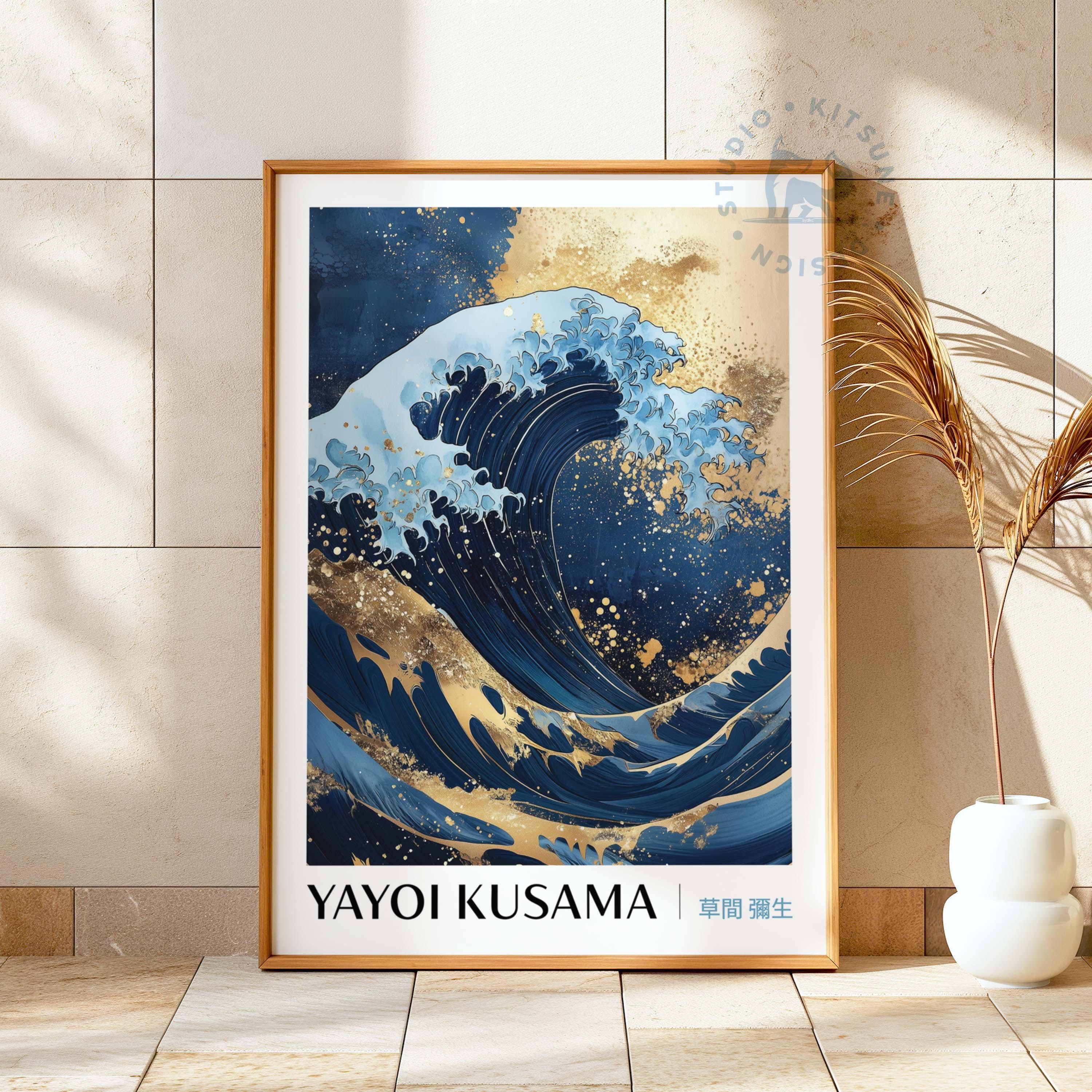 Yayoi Kusama Wall Art, Japanese Ocean Wave Inspired Yayoi Kusama, Yayoi ...