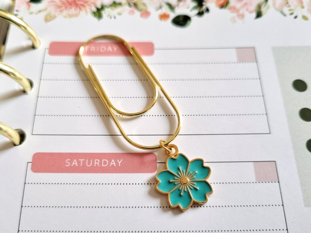 Paperclip Large With Pendant Sakura Flower - Etsy