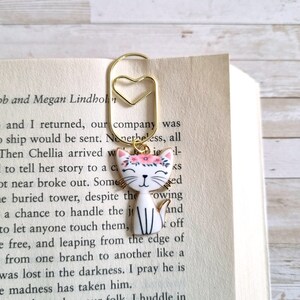 Cute Cat Paper Clips With Charm, Cat Themed Paperclip Bookmark - Etsy