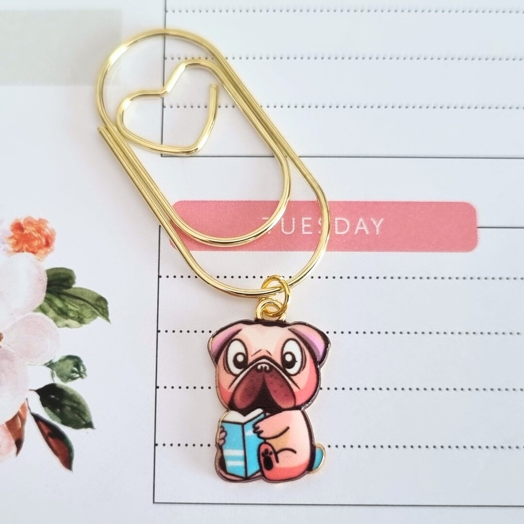 Paperclip With Heart With Pendant Dog With Book - Etsy