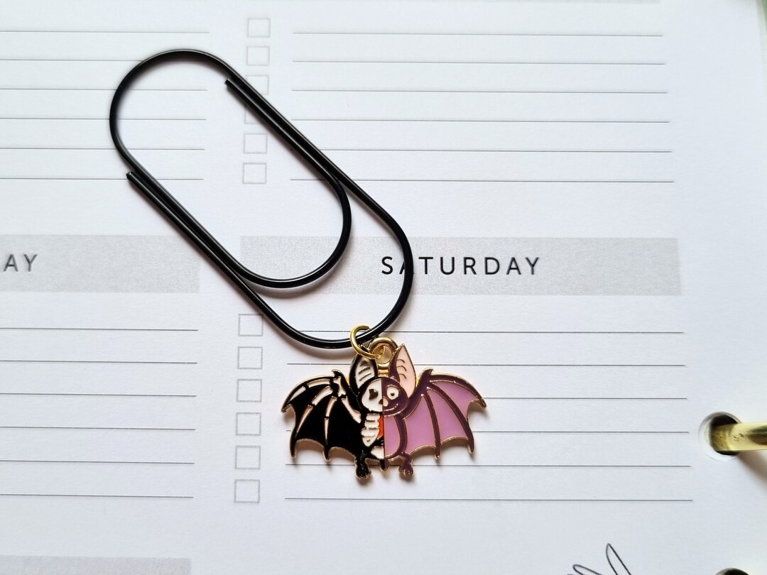 Halloween Paperclip Bat Half Skeleton - Etsy