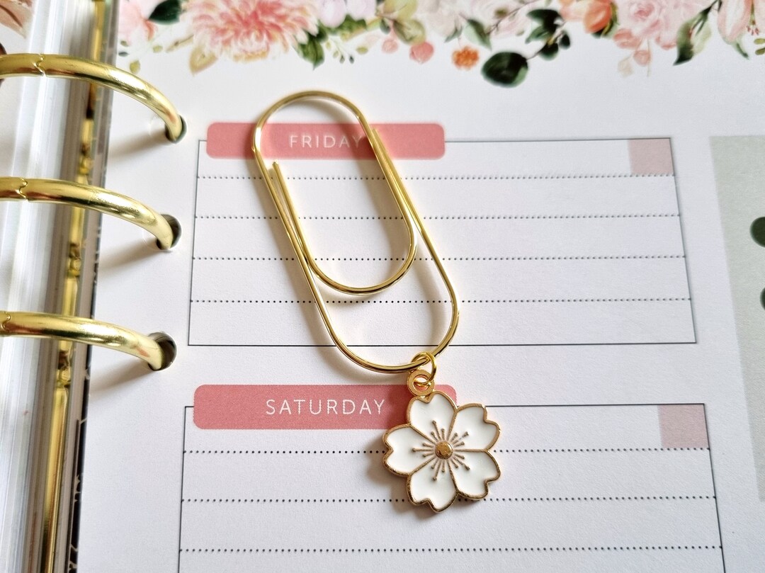 Paperclip Large With Pendant Sakura Flower - Etsy