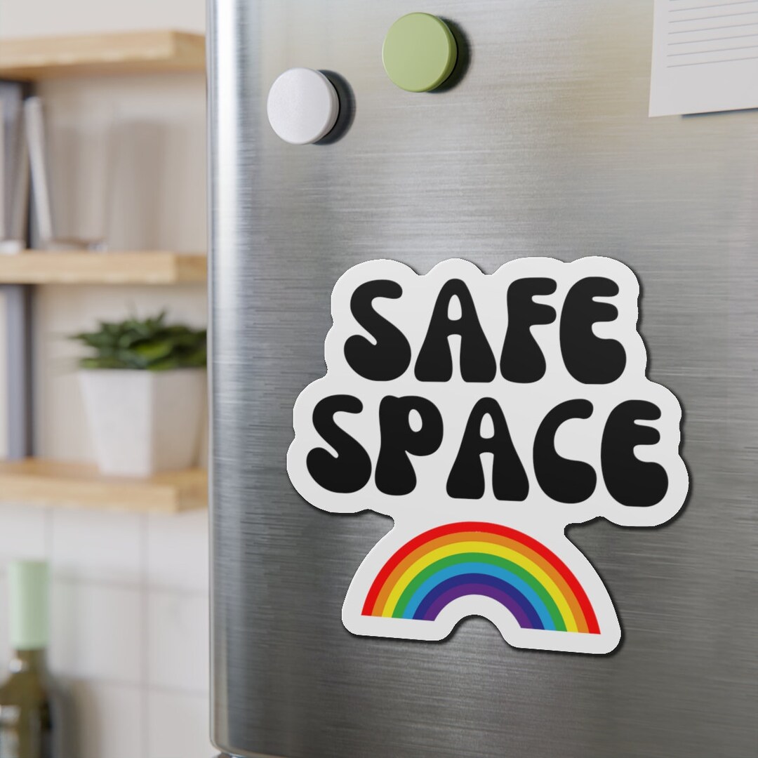 Safe Space Rainbow Die-cut Magnets LGBTQ Affirmation Sticker Gay Rights ...