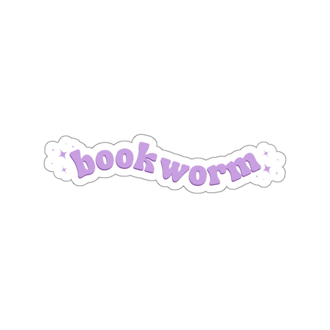 Book Worm Purple Groovy Kiss-cut Stickers Cute Fun Preppy Princess ...