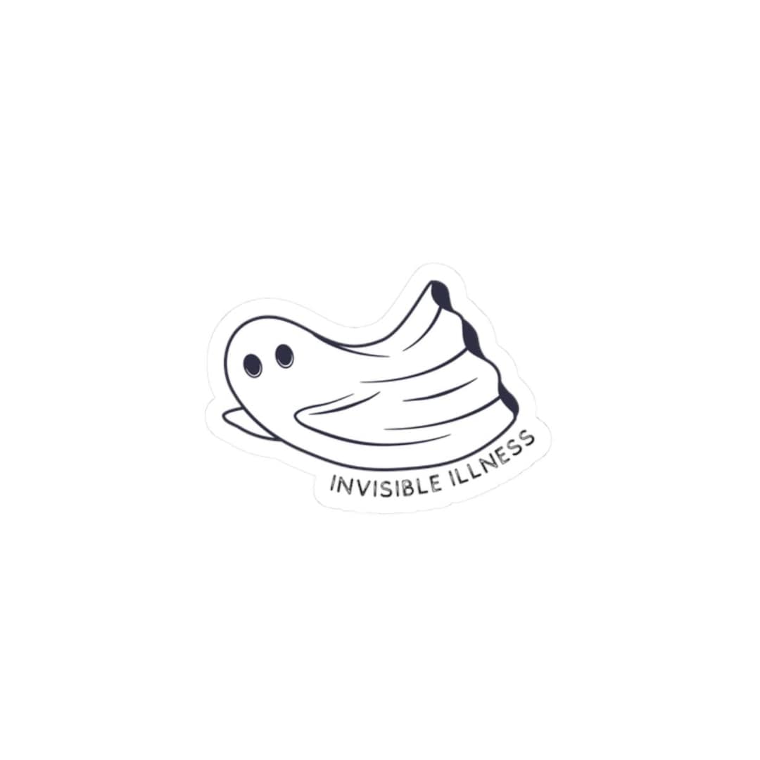 Funny Ghost Invisible Illness Kiss-cut Stickers, Chronic Illness ...