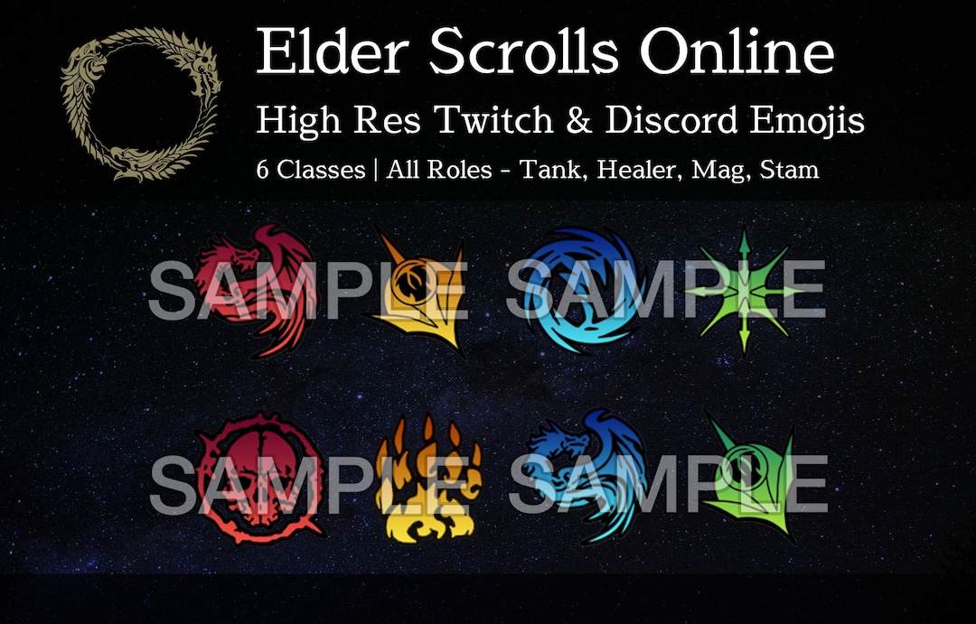 The Elder Scrolls Online | Twitch & Discord 24 Class + Roles Emojis ...