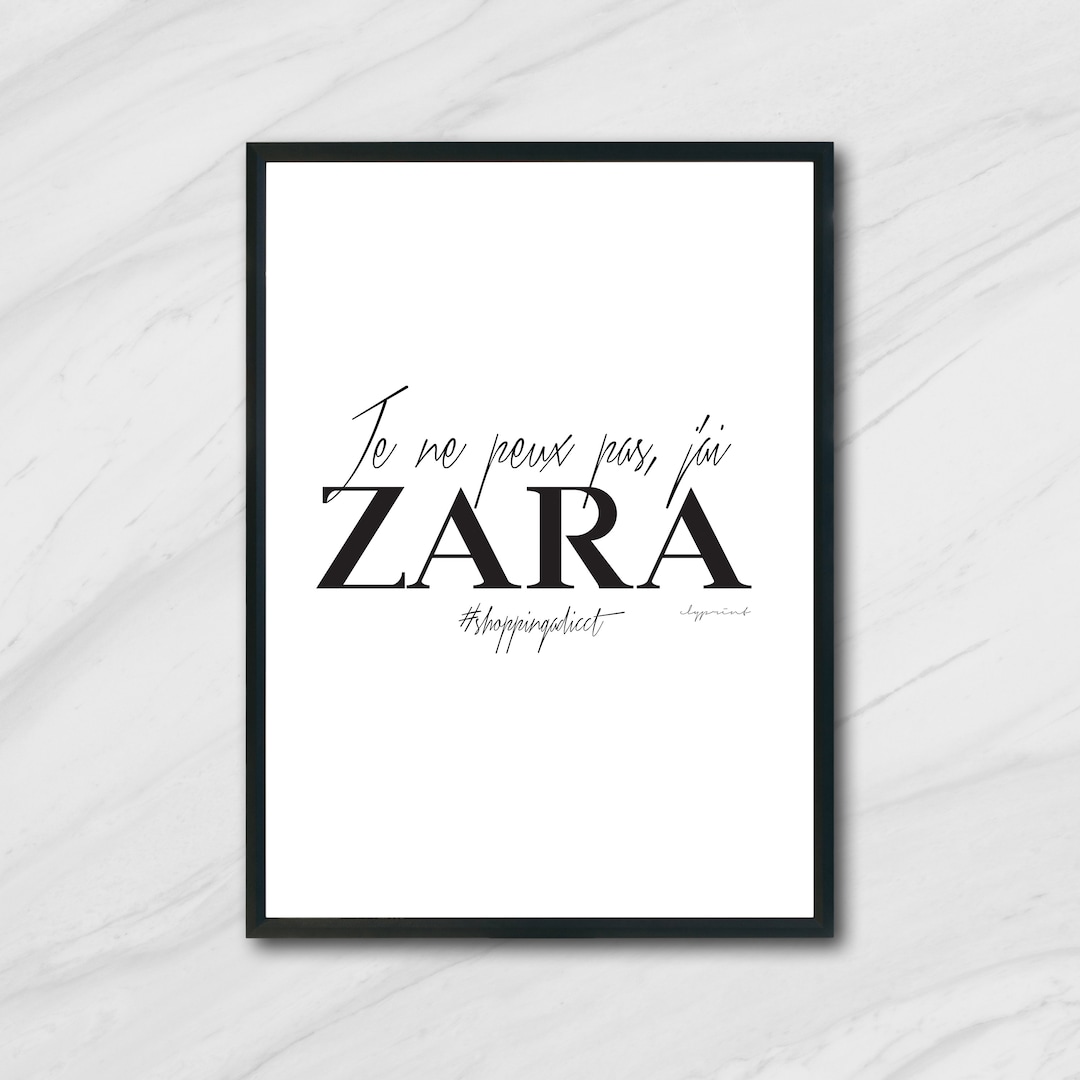 Ready To Print Poster Zara Shopping Original Poster Modern Etsy