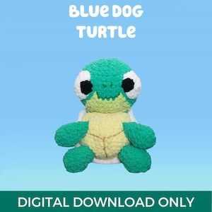 Blue Dog Turtle Plush Crochet Pattern PDF Bluey-inspired - Etsy