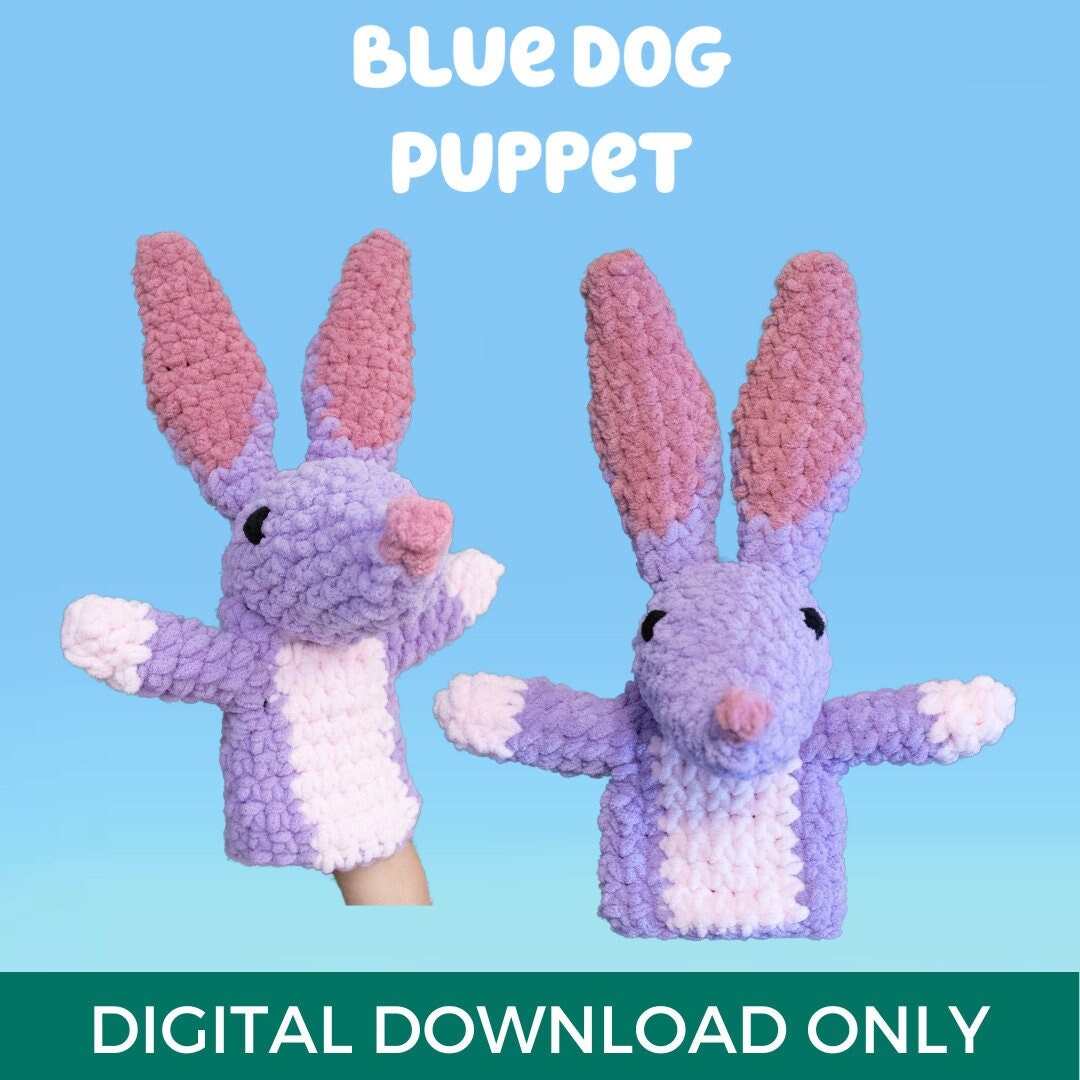 Blue Dog Hand Puppet Plush Crochet Pattern PDF Bluey-inspired - Etsy