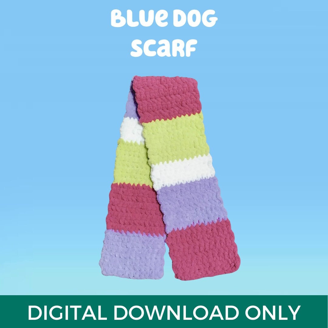 Blue Dog Scarf Plush Crochet Pattern PDF Bluey-inspired - Etsy
