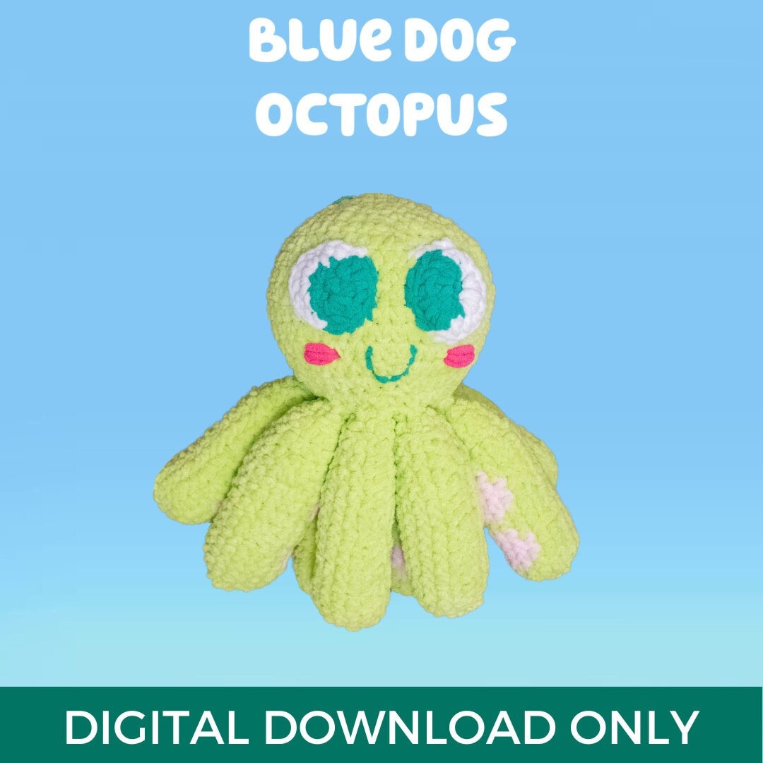 Blue Dog Octopus Plush Crochet Pattern PDF Bluey-inspired - Etsy