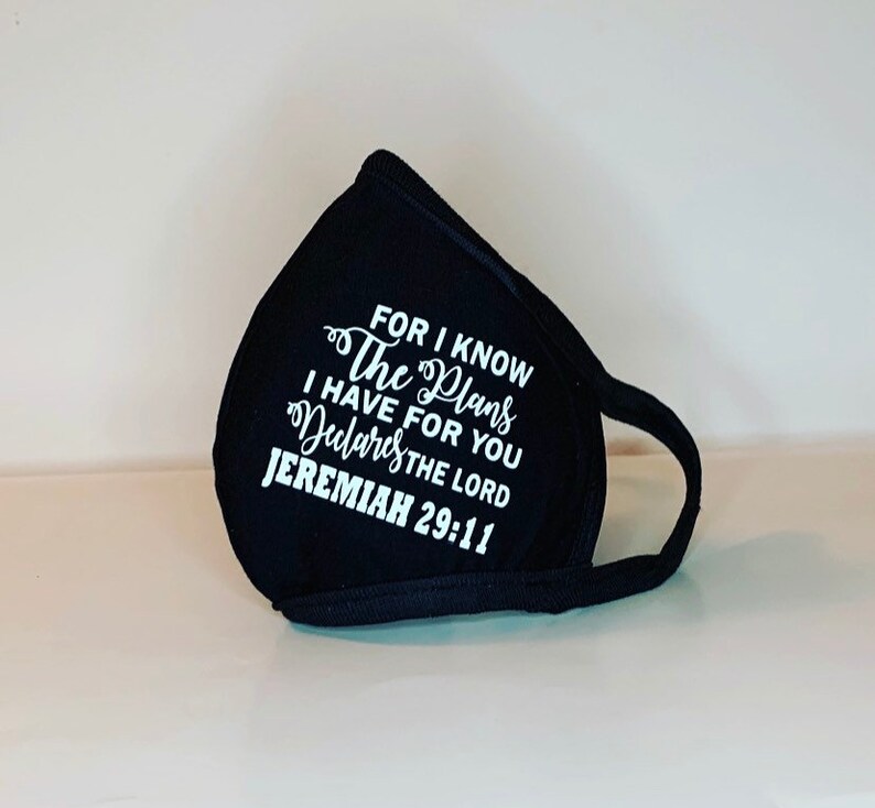 Christian face Mask Jeremiah 29:11/ Bible verse mask/ | Etsy