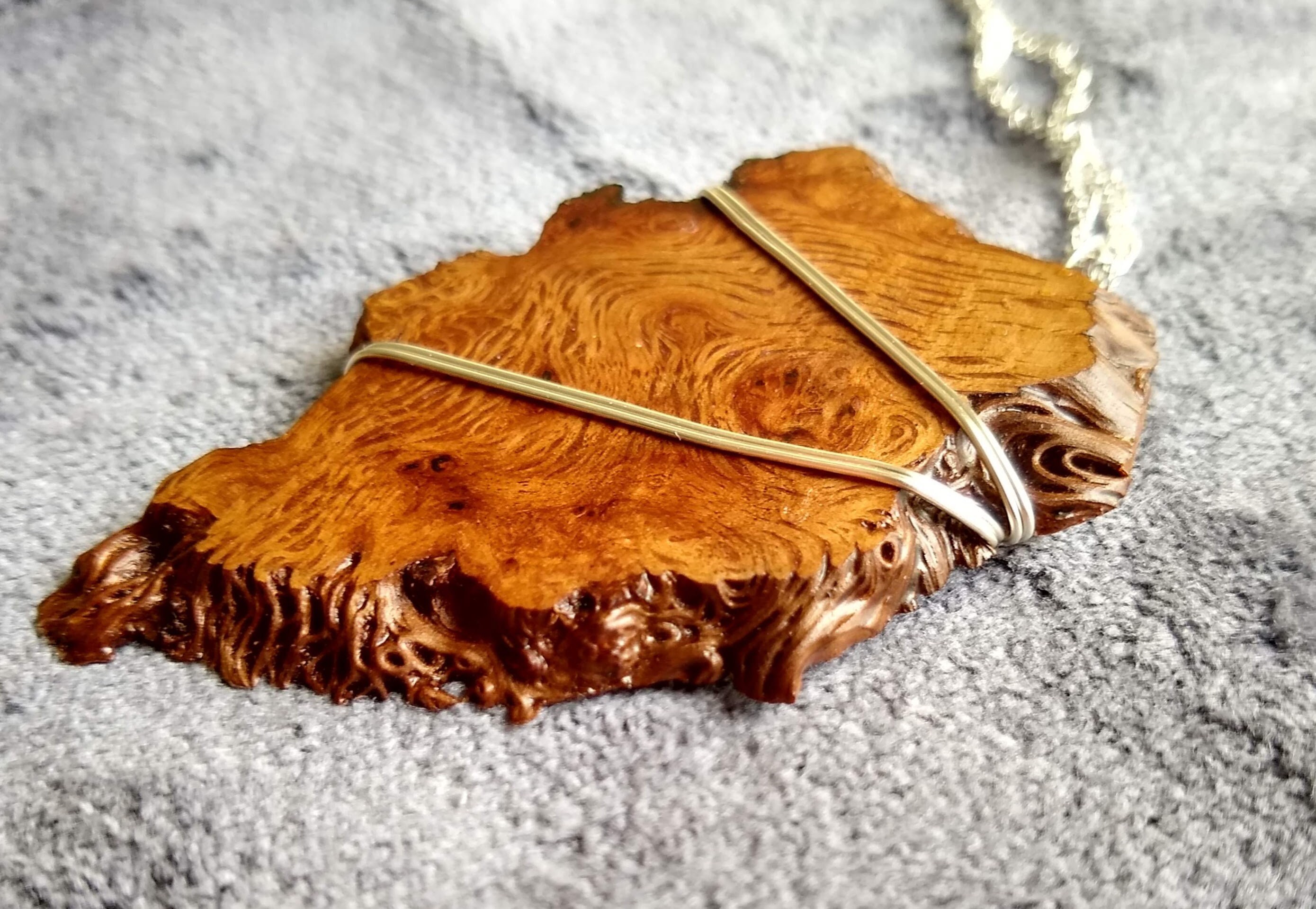 Hand Made Juniper Burl and Silver Pendant With Chain - Etsy